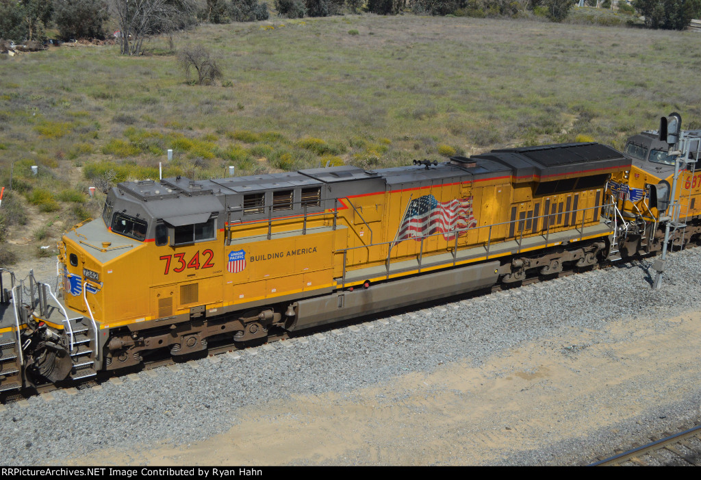 UP 7342 the Prototype AC6000 Modernization Unit on a Powermove